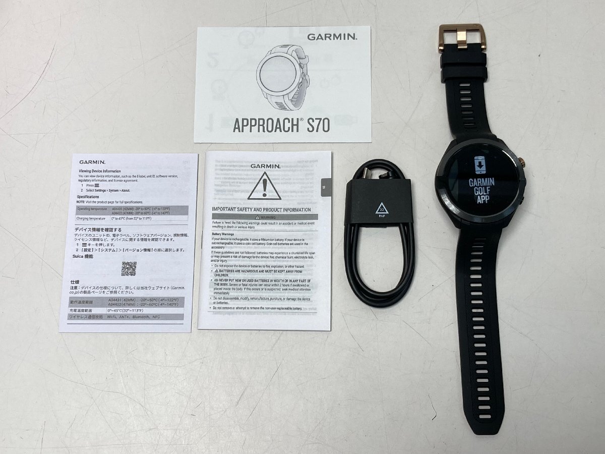 未使用 未使用品 GARMIN APPROACH S70 47mm GPSゴルフスマートウォッチ（4956）【★38-310】 /【Buyee】 Buyee - Japanese Proxy ...