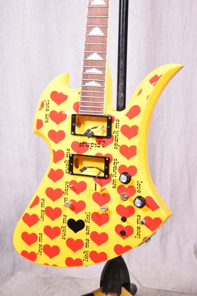 【J】Burny MG-145S エレキギター バーニー Yellow Heart ★HIDE Signature Model 3042393 ...