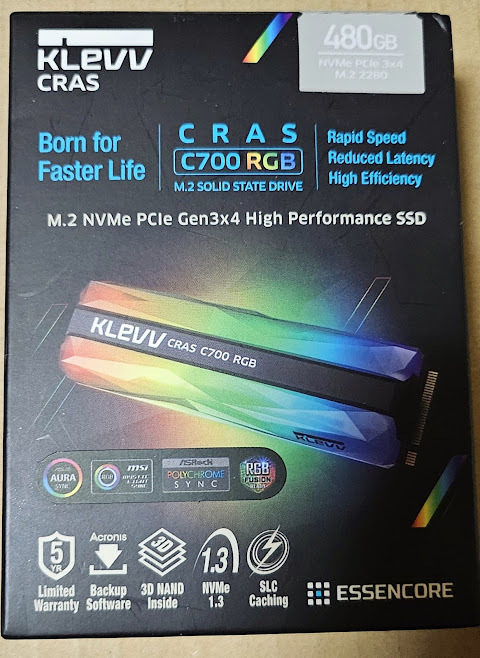 SSD M.2 480GB ESSENCORE KLEVV CRAS C700 ヒートシンク付 RGBシリーズ Type2280 エッセンコア /【Buyee】 Buyee ...