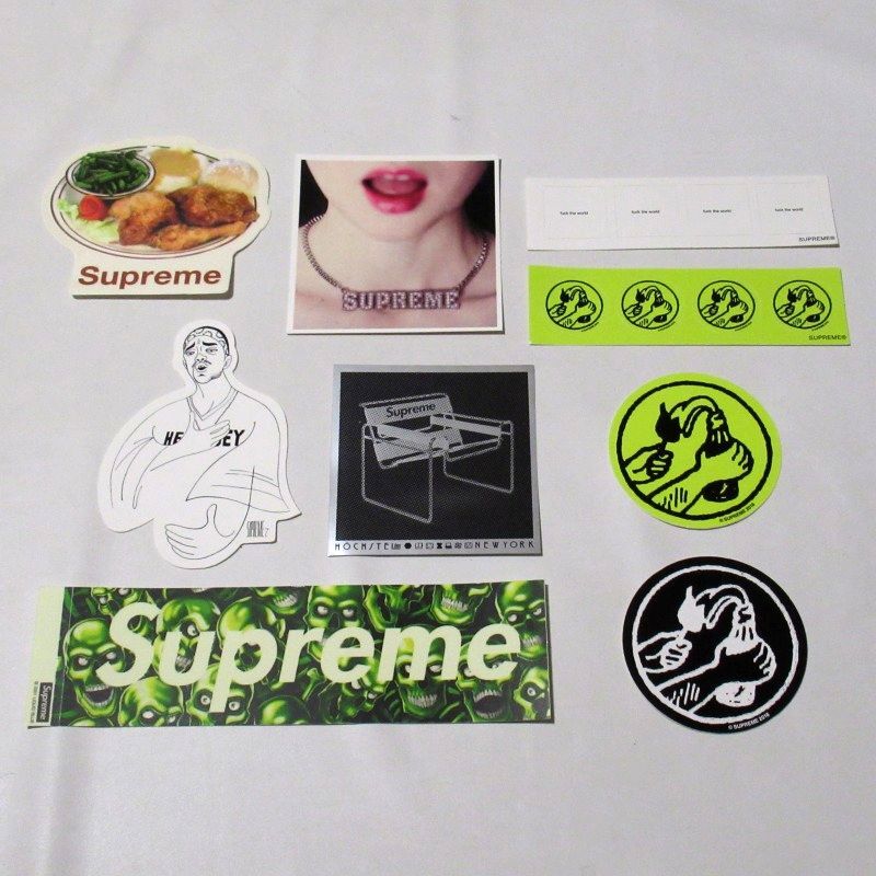 18SS Supreme Sticker Set ステッカー 9枚 セット Liquid Blue Skull Pile Box Logo ...