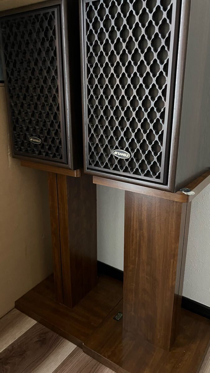 SANSUI サンスイ ペア スピーカー 2WAY 2-SPEAKER SYSTEM 本体 2個セット SP-K1 【台座セット】241128 Sansui ペア オーディオ機器 山水 ...