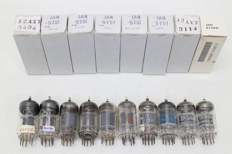 Philips ECG JAN 6189W/TELEFUNKEN ECC83/RCA 12AX7A 他 真空管 10本 フィリップス ...