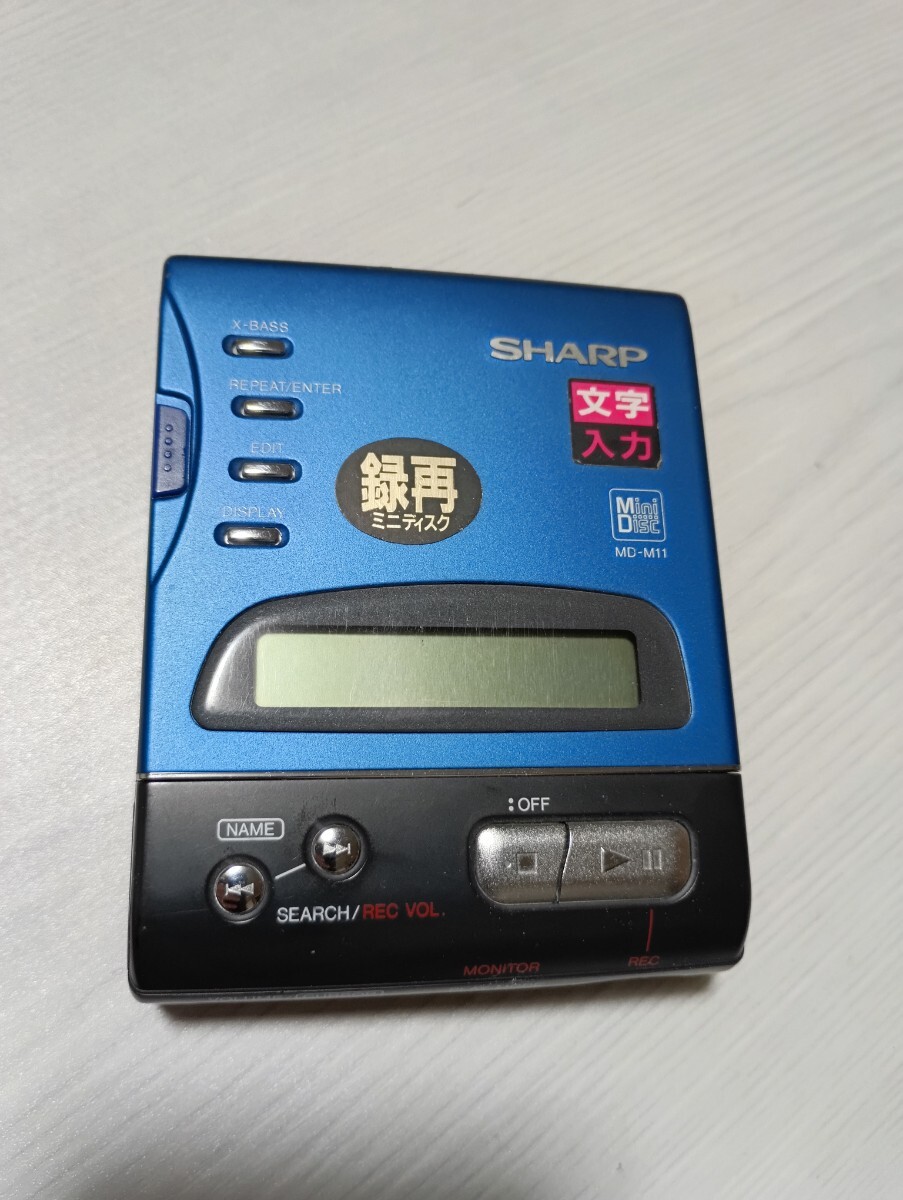 SHARP シャープ ポータブル MDレコーダー MDプレーヤー MD-M11 ブルー /【Buyee】