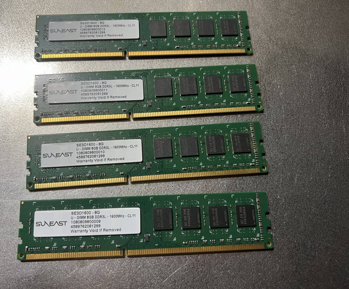 SUNEAST 中古正常動作品 DDR3 メモリー 1枚8GB×4枚 トータル32GB 1600Mhz CL11 /【Buyee】 Buyee ...