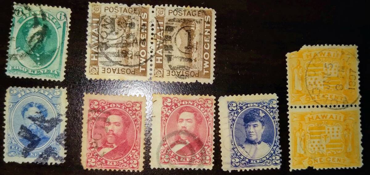 ハワイ 使用済み×9 スコット＃33 6c スコット＃39 5c スコット＃42 2c 2枚 スコット＃52 2c スコット＃74 1c ペア ...