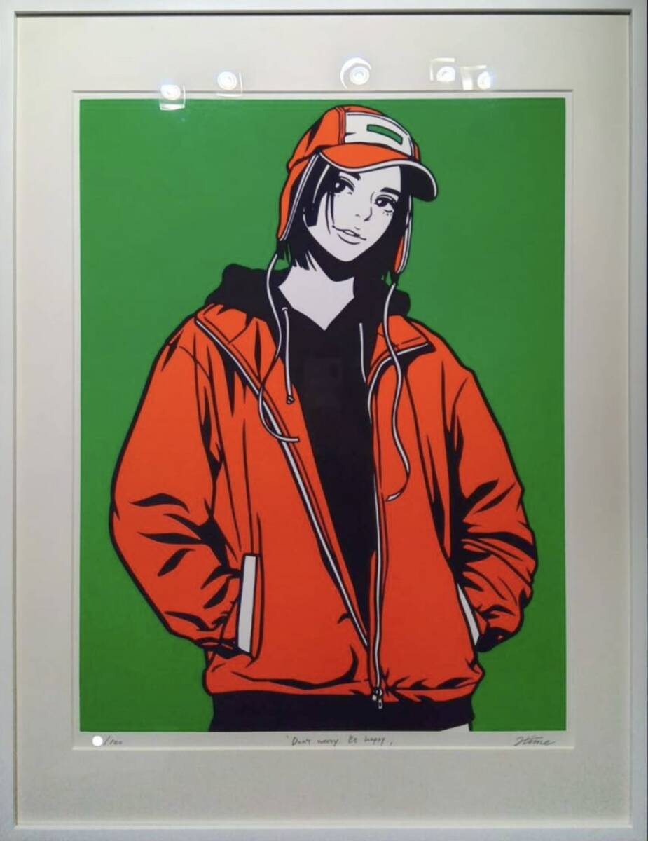 【シルクスクリーン作品・真作】Hime ／ Don't worry.Be happy. ／ 1円スタート kyne 花井祐介 山口歴 ...
