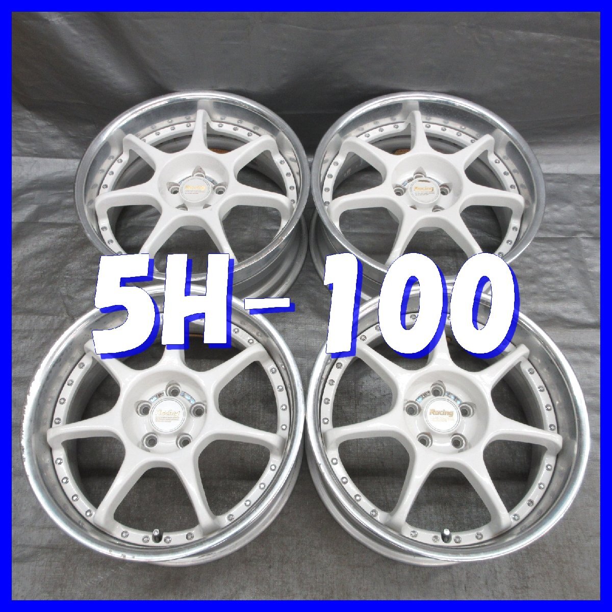 送料無料 A2 ENKEI RS EVOLUTION 17×8J+35 5H PCD100 中古ホイール 4本 日本製 ホワイト/リム ポリッシュ系 3ピース /【Buyee】 Buyee ...