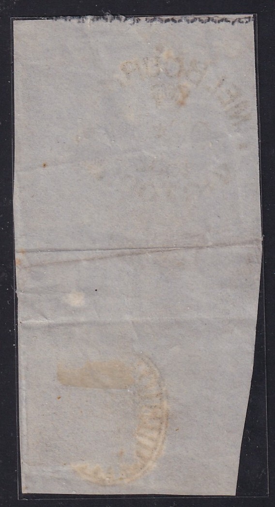 【Victoria】 Queen Victoria 1ペンス貼り On Piece Melbourne 1852年10月30日付 使用済 ...