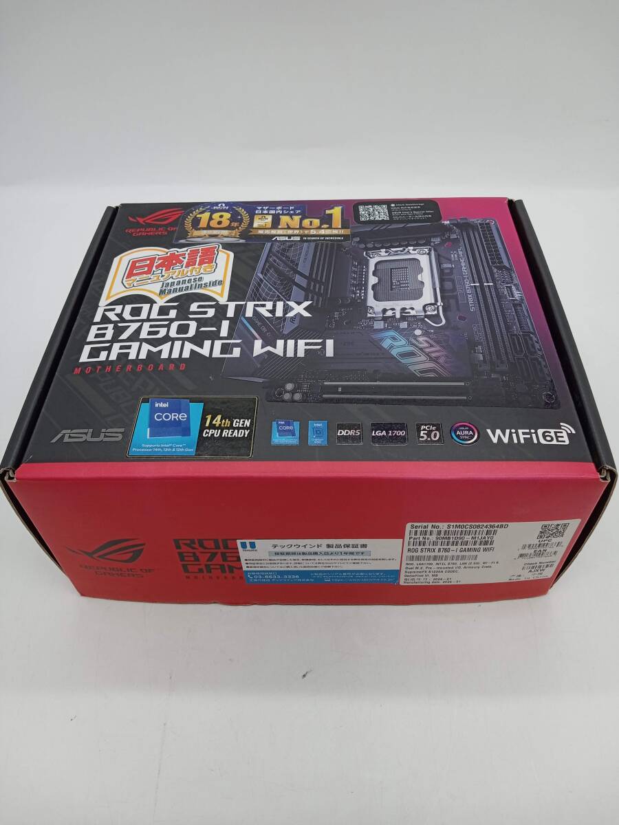 ★1円出品★送料無料★ASUS INTEL 13,12世代 CPU B760-I 搭載 LGA1700 対応 Mini-ITX マザーボード ROG STRIX B760-I GAMING ...