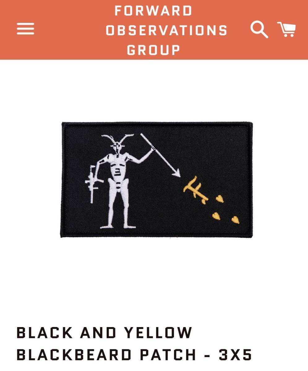 【実物】Forward Observations Group BLACKBEARD PATCH パッチ (FOG,Ferro,GBRS ...