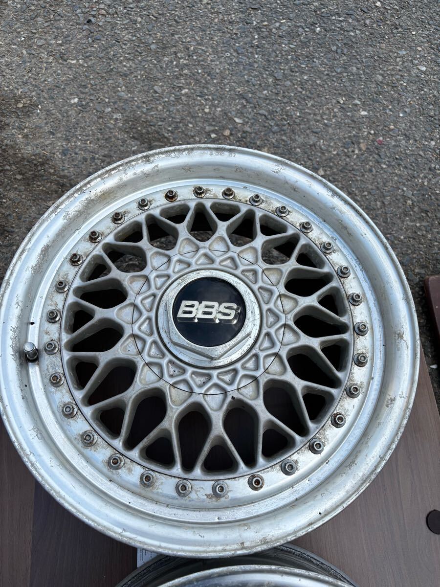 福岡県発★当時物★ 希少 BBS RS189 15インチ 6J+38 PCD100-4穴ハブ径約56mm アルミホイール4本セット★カスタムパーツ★ /【Buyee】