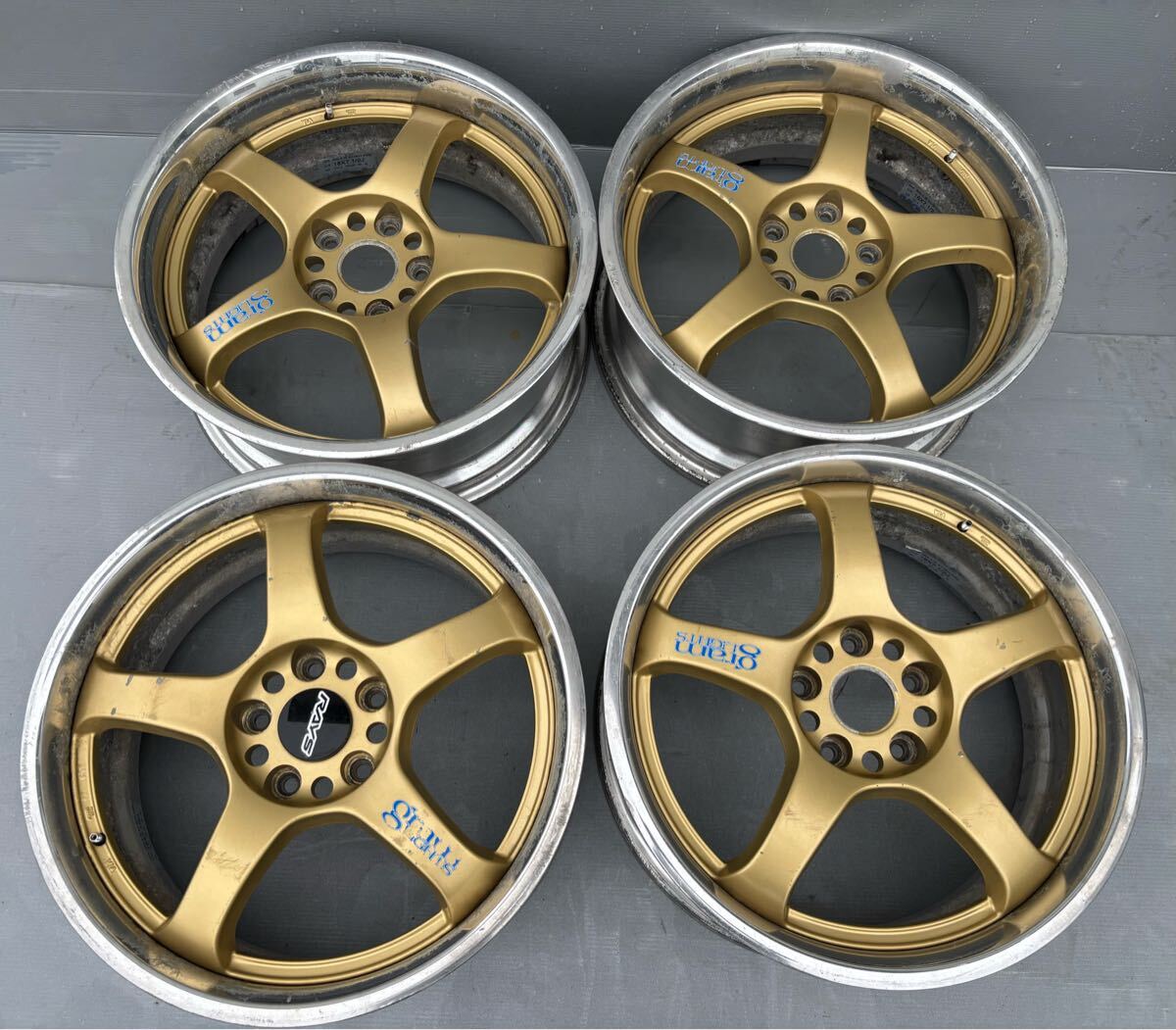 RAYS グラムライツ 57PRO 18インチ 7.5J PCD114.3 5穴 +25/+40 ハブ径73mm 前後4本セット ...