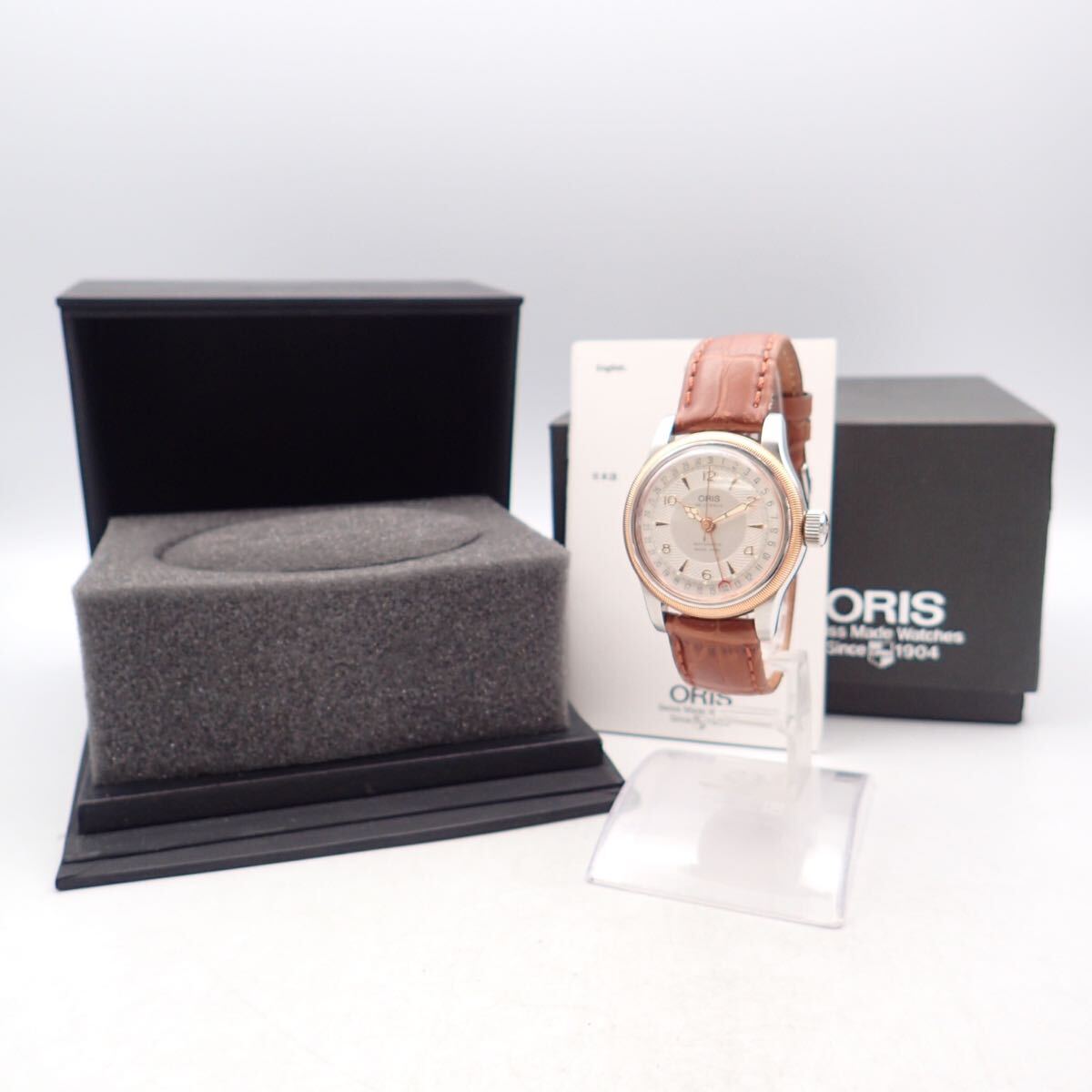 お04128/ORIS オリス/ビッグクラウン/ポインターデイト/自動巻/メンズ腕時計/25石/裏スケ/文字盤 シルバー/7551/箱・ケース・付属品付 /【Buyee】 Buyee ...