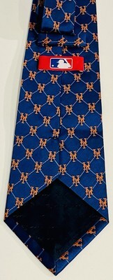 MLB New York Mets Men's NY Logo Blue Background Necktie Tie 海外 即決 ...