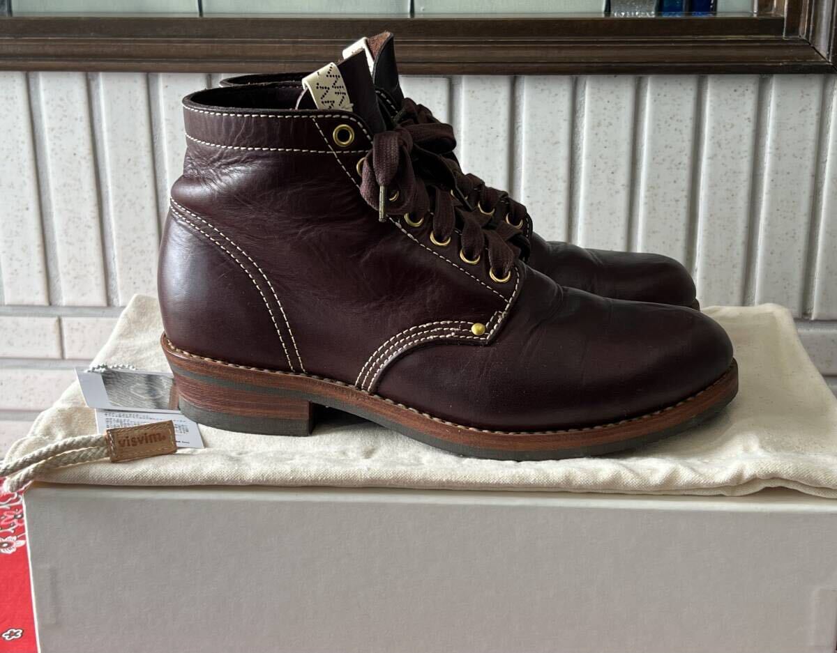 FIL限定！☆美品 visvim BRIGADIER BOOTS FOLK 8 BURGUNDY ☆ crash 7hole grizzly ...