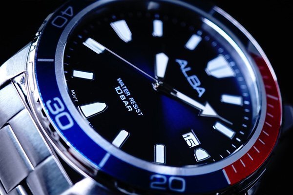 1円～セイコーALBA逆輸入モデル海外専売GMTペプシカラーサブマリ100m防水クロノグラフ新品メンズ激レア入手困難アルバ日本未発売SEIKO ...