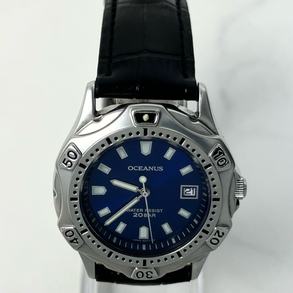 【幻の逸品】 CASIO OCEANUS OC-700 カシオ オシアナス 回転ベゼル 青文字盤 アナログ クォーツ メンズ 腕時計 ウォッチ ...