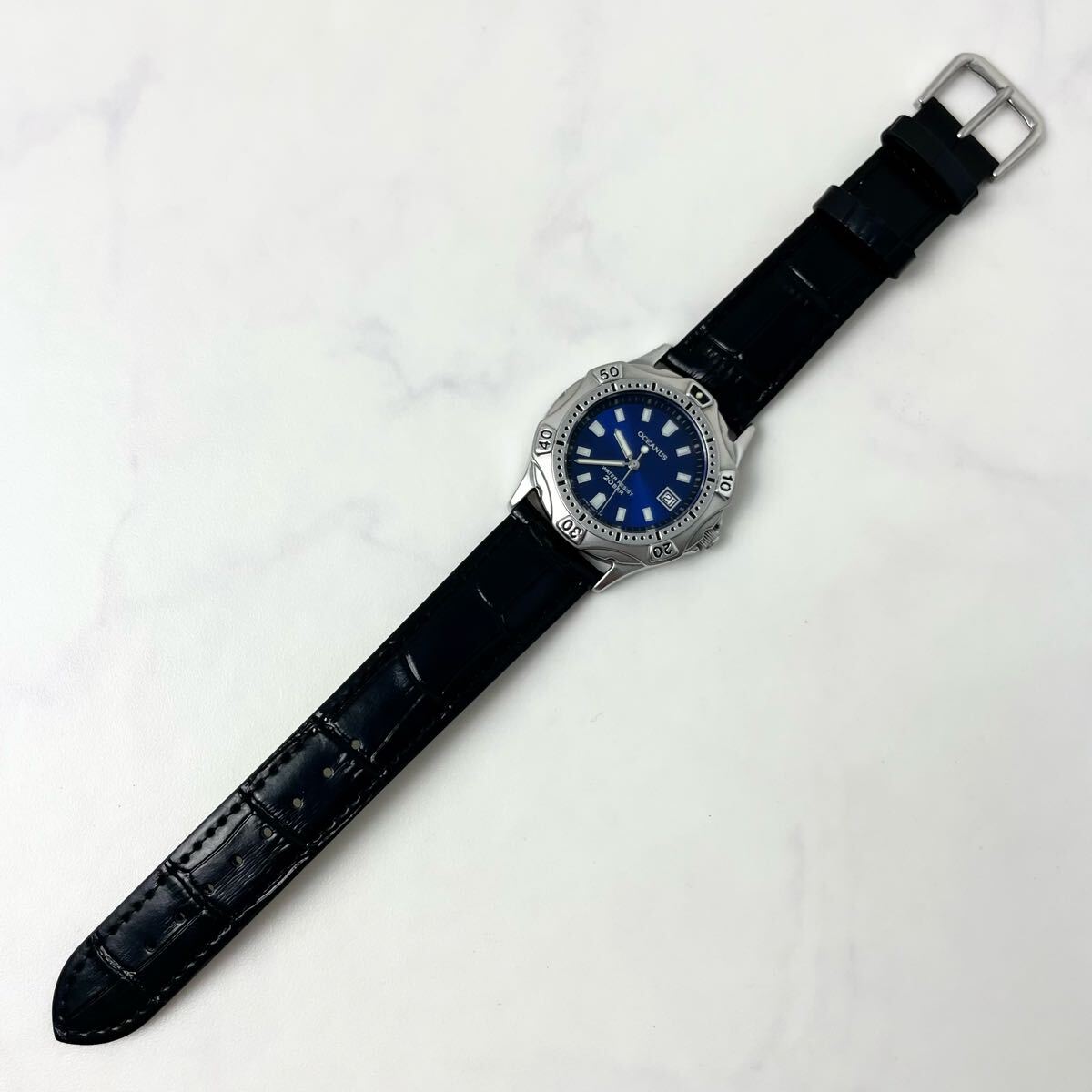 【幻の逸品】 CASIO OCEANUS OC-700 カシオ オシアナス 回転ベゼル 青文字盤 アナログ クォーツ メンズ 腕時計 ウォッチ ...
