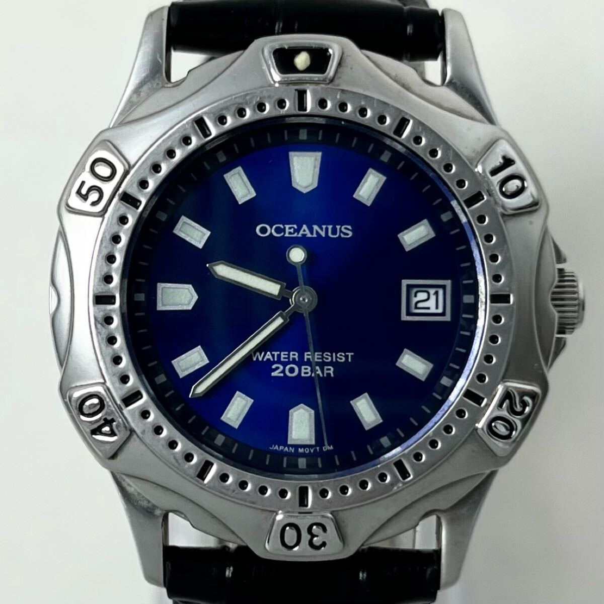 【幻の逸品】 CASIO OCEANUS OC-700 カシオ オシアナス 回転ベゼル 青文字盤 アナログ クォーツ メンズ 腕時計 ウォッチ ...