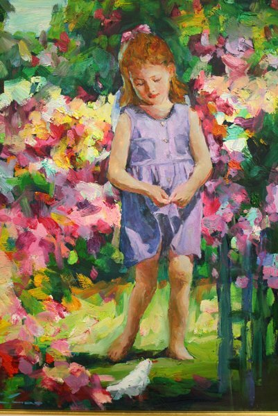 ★最終値下げ ホンビン・ヅォー 「裸足の天使」 10号 人気作家 お勧めの品！少女像 油彩 Hongbin Zhao 絵画 (ss-332 ...