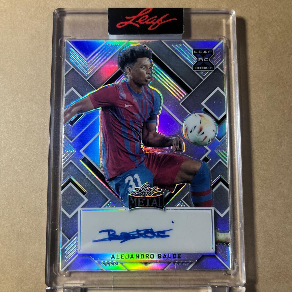 2022 leaf metal xrc autograph alejandro balde /35 バルデ 直筆サイン バルセロナ RC ...