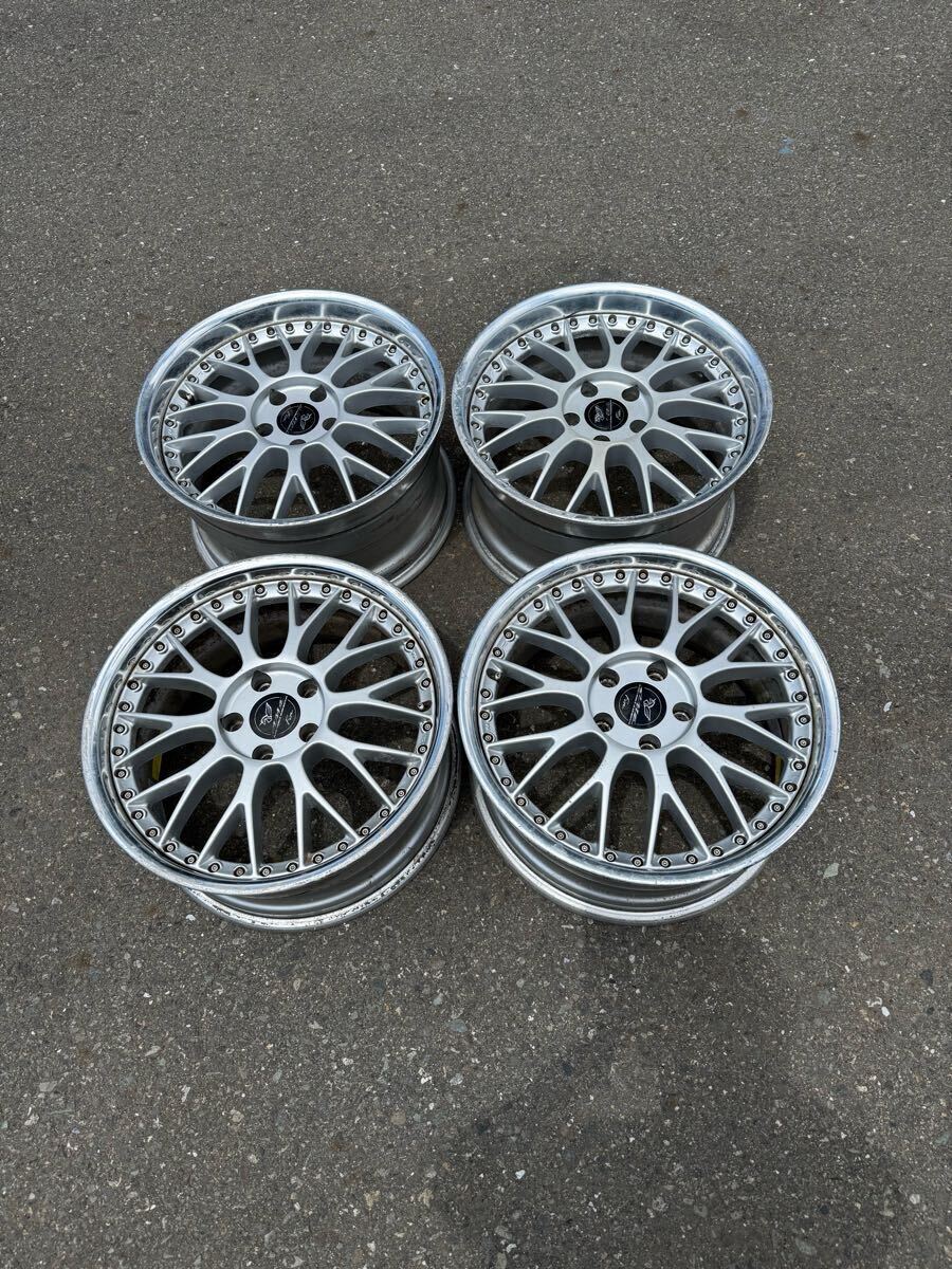 ENKEI AME FIN 18インチ 2本8.5J 2本9.5J 5穴PCD114.3 オフセット+43 中古アルミホイール4本セット ...