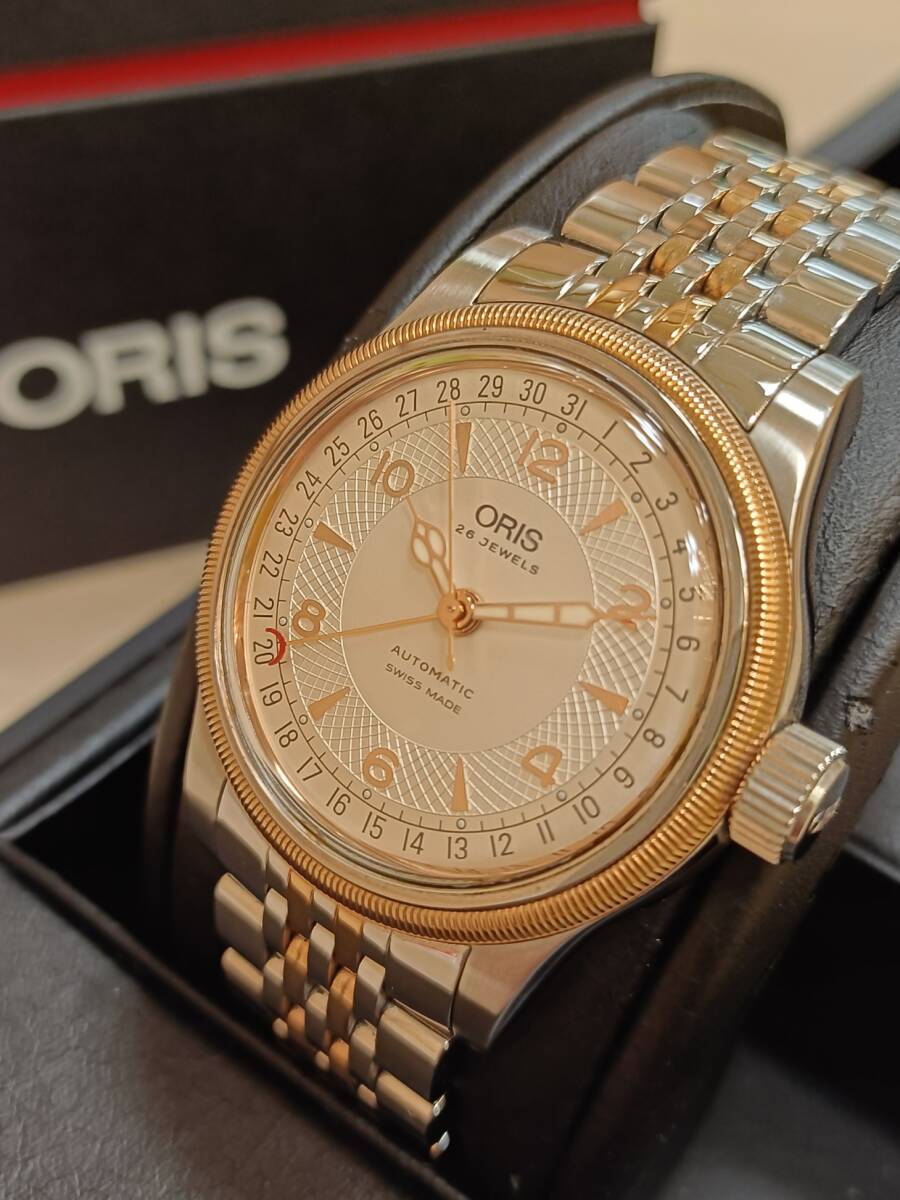 【正常稼働品・美品】 ORIS オリス 7543 ポインターデイト 裏スケ SS×GP ビッグクラウン 自動巻き メンズ腕時計 /【Buyee】 Buyee - Japanese Proxy ...