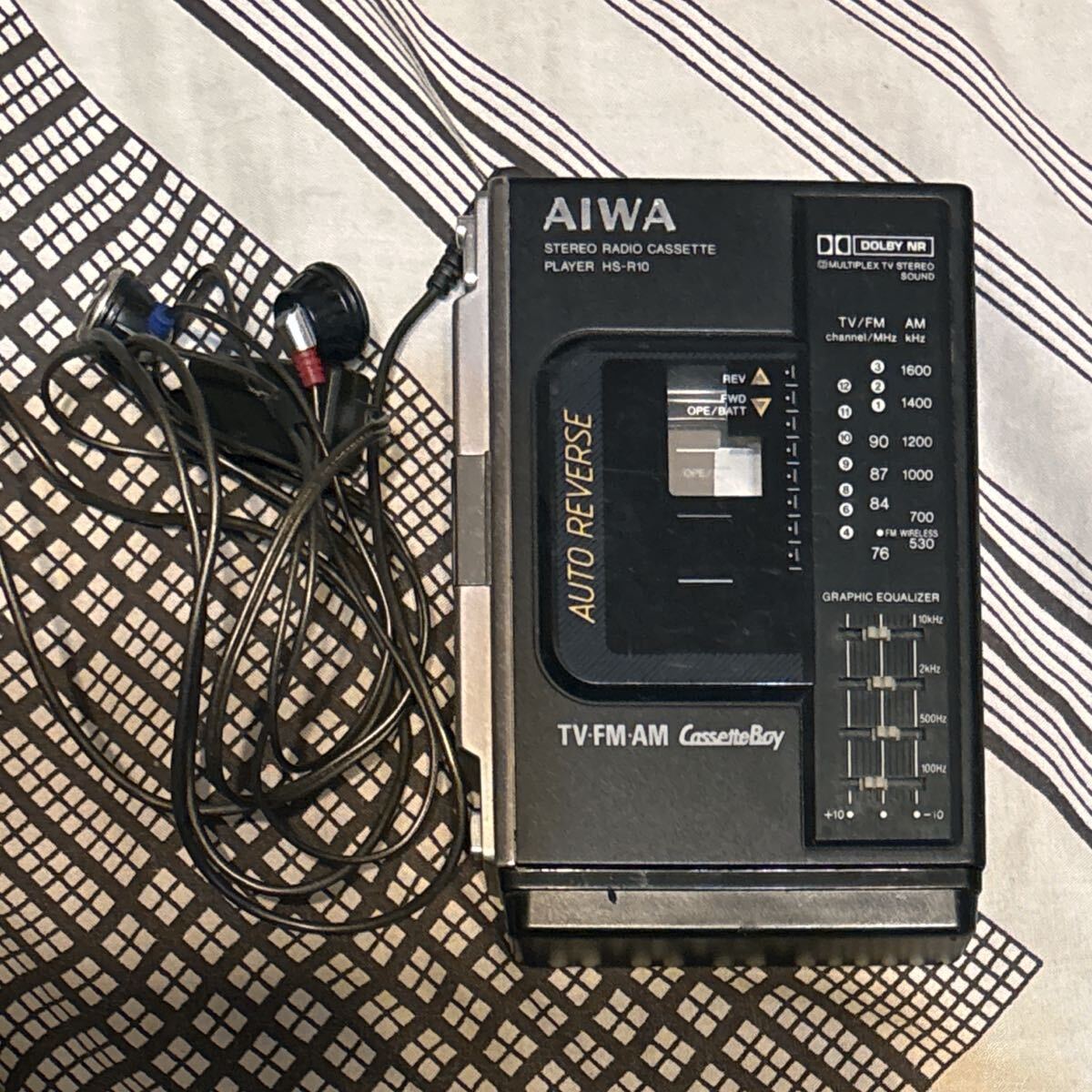 AIWA アイワ TVFMAM CassetteBoy HS-R10 カセットプレーヤー ラジオ イヤホン付き 動作未確認 【50506-2 ...