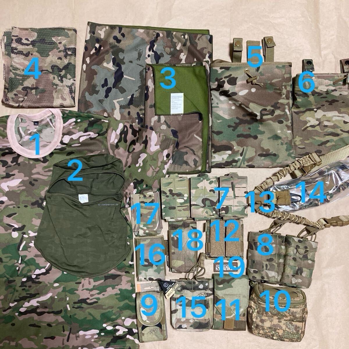 【大量！】マルチカム装備セット(TYR Eagle MULTICAM WAS タスマニアンタイガー ダンプポーチ マガジン コンバットシャツ ...