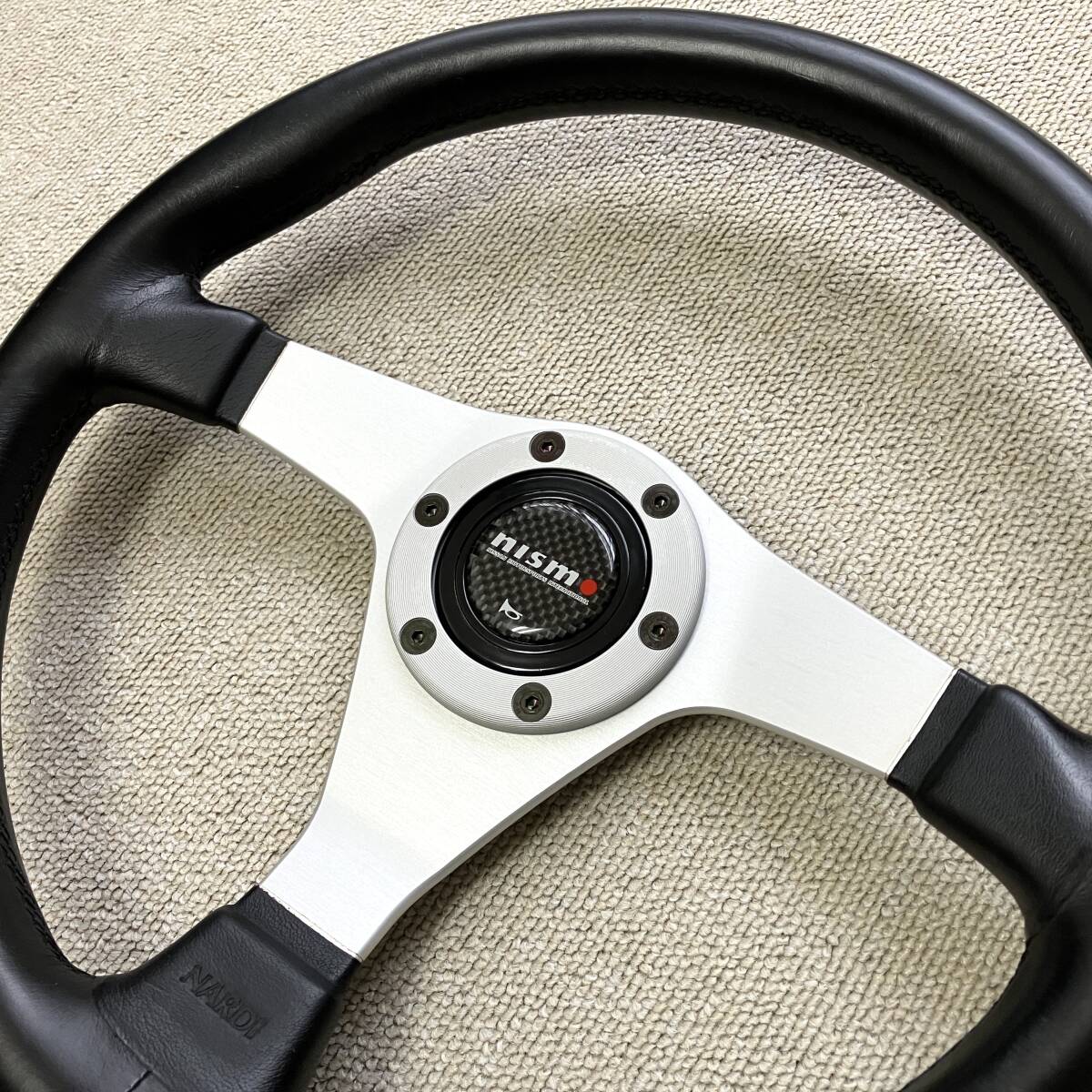【美品】ナルディ NARDI ガラ ステアリング35cm NISMO ホーンボタン FET/ニスモ/GTR/GT-R/R32/R33/R34/BNR32/S30/Z31/Z32/S13/S14 ...
