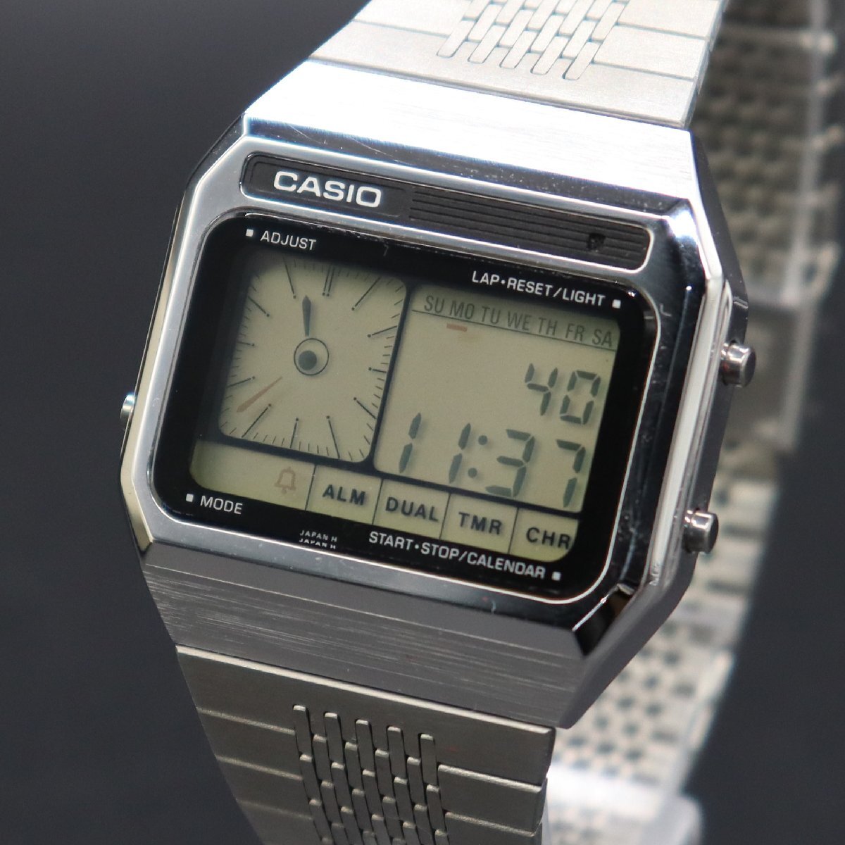 希少 良品 電池新品 CASIO メロディアラーム AX-510 オールドデジタル クォーツ デジアナ クロノグラフ 1980年製 保/取説 ...