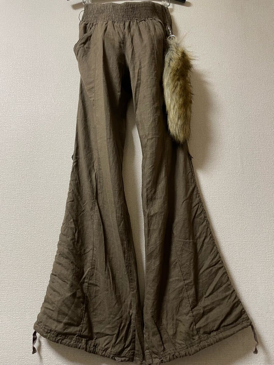 goa g.o.a fur belt gimmick Cargo Flare Pants ゴア フレア カーゴパンツ ファー ベルト ...