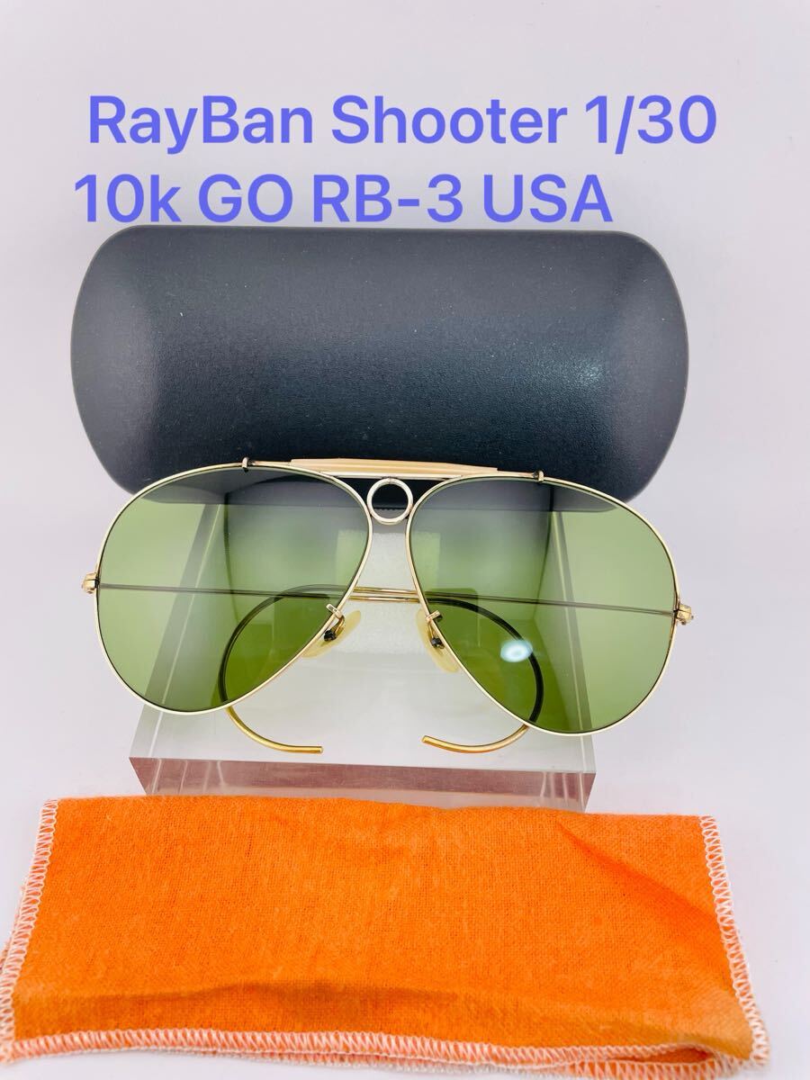 QA21 RayBan Shooter 1/30 10k GO RB-3 グリーン ボシュロム製 ビンテージ レイバン サングラス ゴールドフレーム B&L USA メガネ /【Buyee ...