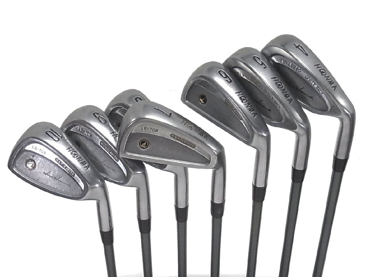 本間ゴルフ LB-708 H&F 黒七宝 8S 4-10I 1S NEW SUPER LIGHT TITANIUM CARBON R アイアン ...