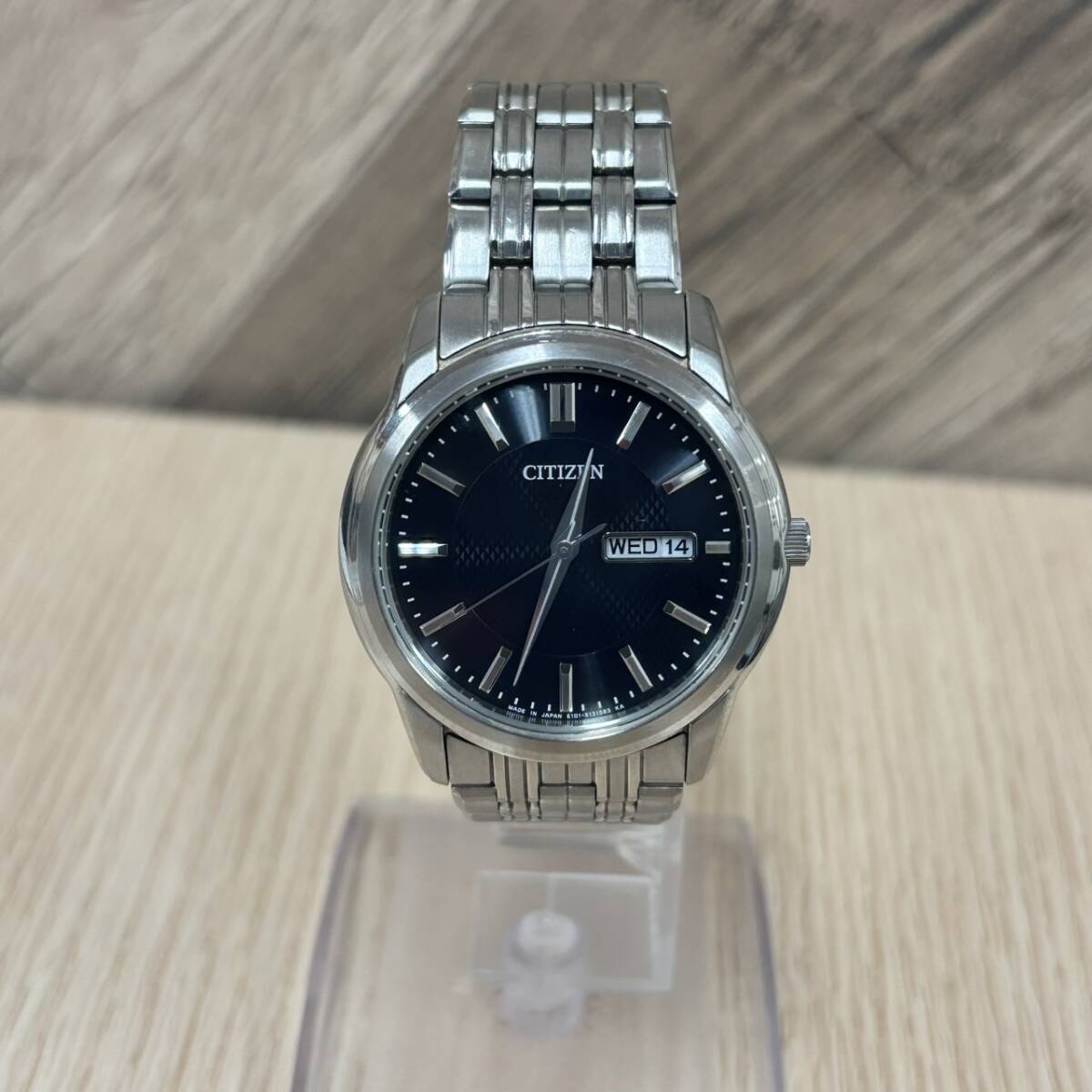 美品・稼働品！ SITIZEN E101-SO91888 ソーラー腕時計 BK/SV ステンレス メンズ アナログ 仕事 プライベート お洒落 【G2306MS】 /【Buyee】 Buyee ...