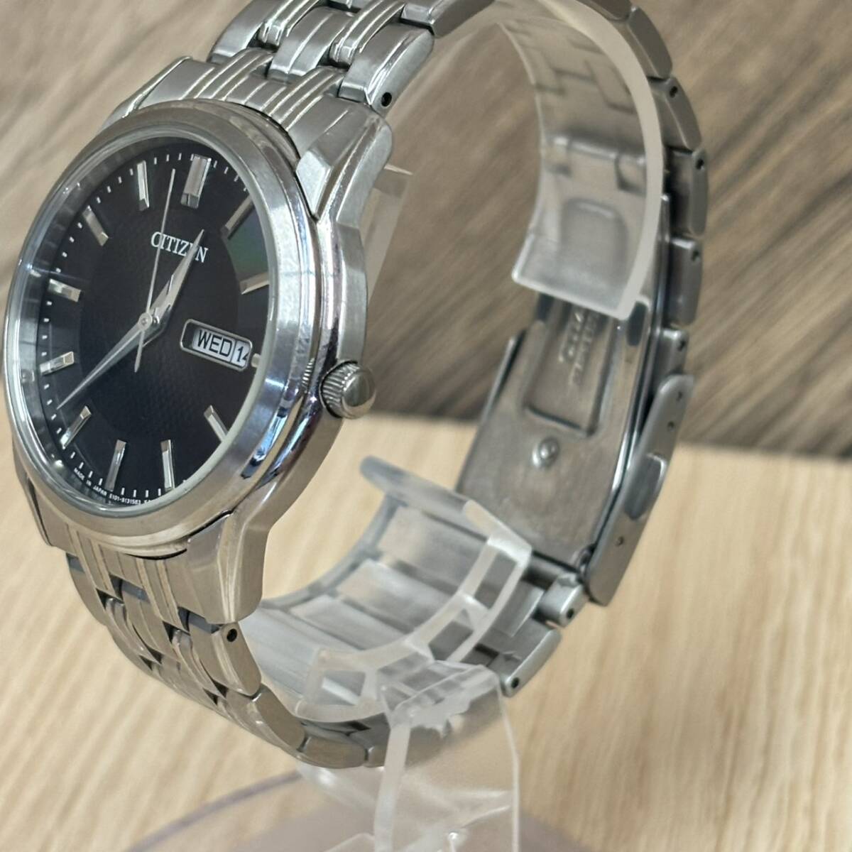美品・稼働品！ SITIZEN E101-SO91888 ソーラー腕時計 BK/SV ステンレス メンズ アナログ 仕事 プライベート お洒落 【G2306MS】 /【Buyee】 Buyee ...