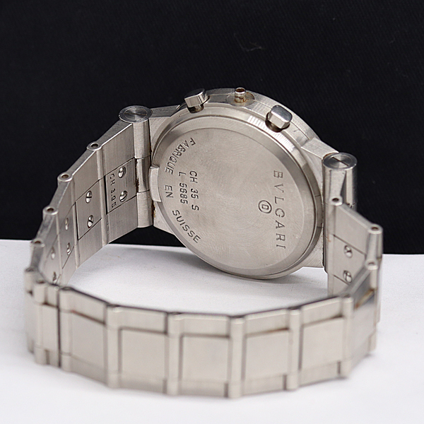 1円 ブルガリ ディアゴノ スポーツ CH35S L5685 QZ ブルー文字盤 メンズ腕時計 1523500 6OKT OKY ...