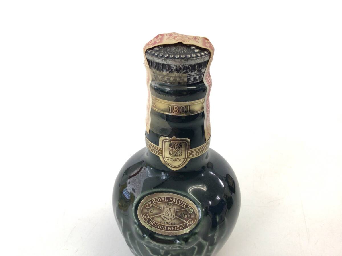 1円スタート ウイスキー whisky ロイヤルサルート 21年 緑 青陶器 ミニ ベビーボトル 3本セット 50/200ml 40% 重量番号:3(30) /【Buyee】