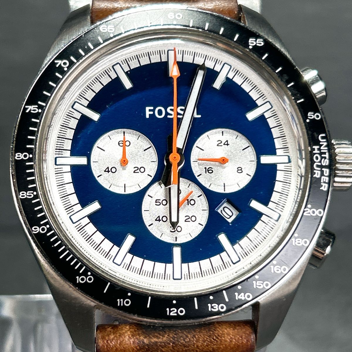 美品 FOSSIL フォッシル CH2846 腕時計 クオーツ アナログ クロノグラフ ステンレススチール ラウンド 新品電池交換済み 動作 ...