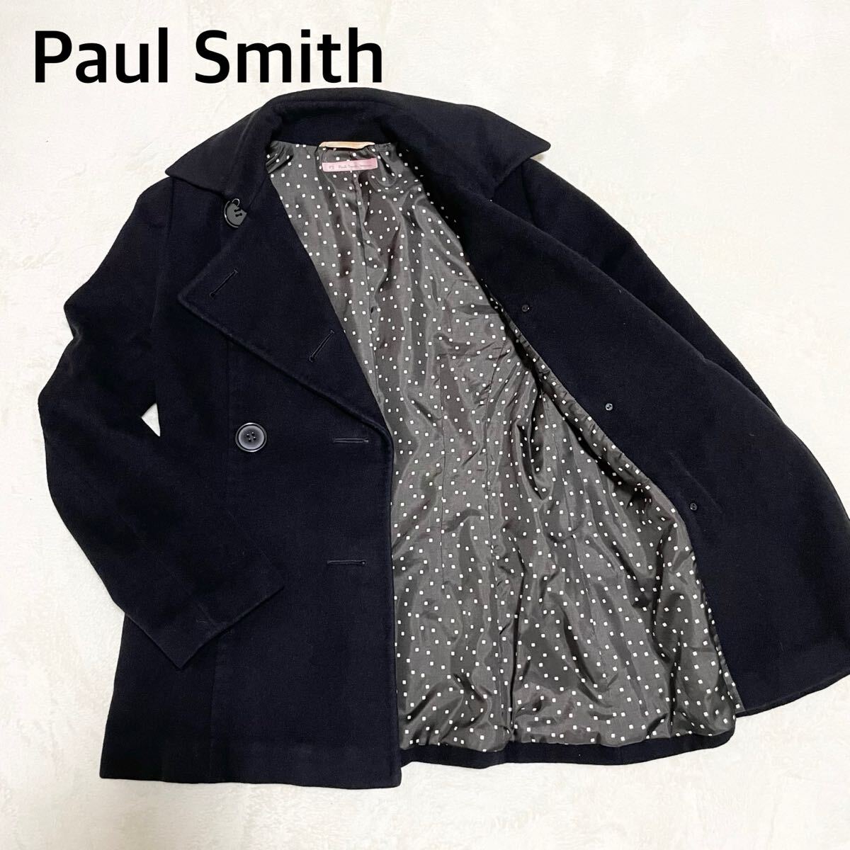 1円〜極美品 PaulSmith ポールスミス ピーコート Pコート ジャケット ウール アンゴラ Mサイズ 黒 ブラック ダブル アウター 希少 /【Buyee】 Buyee ...