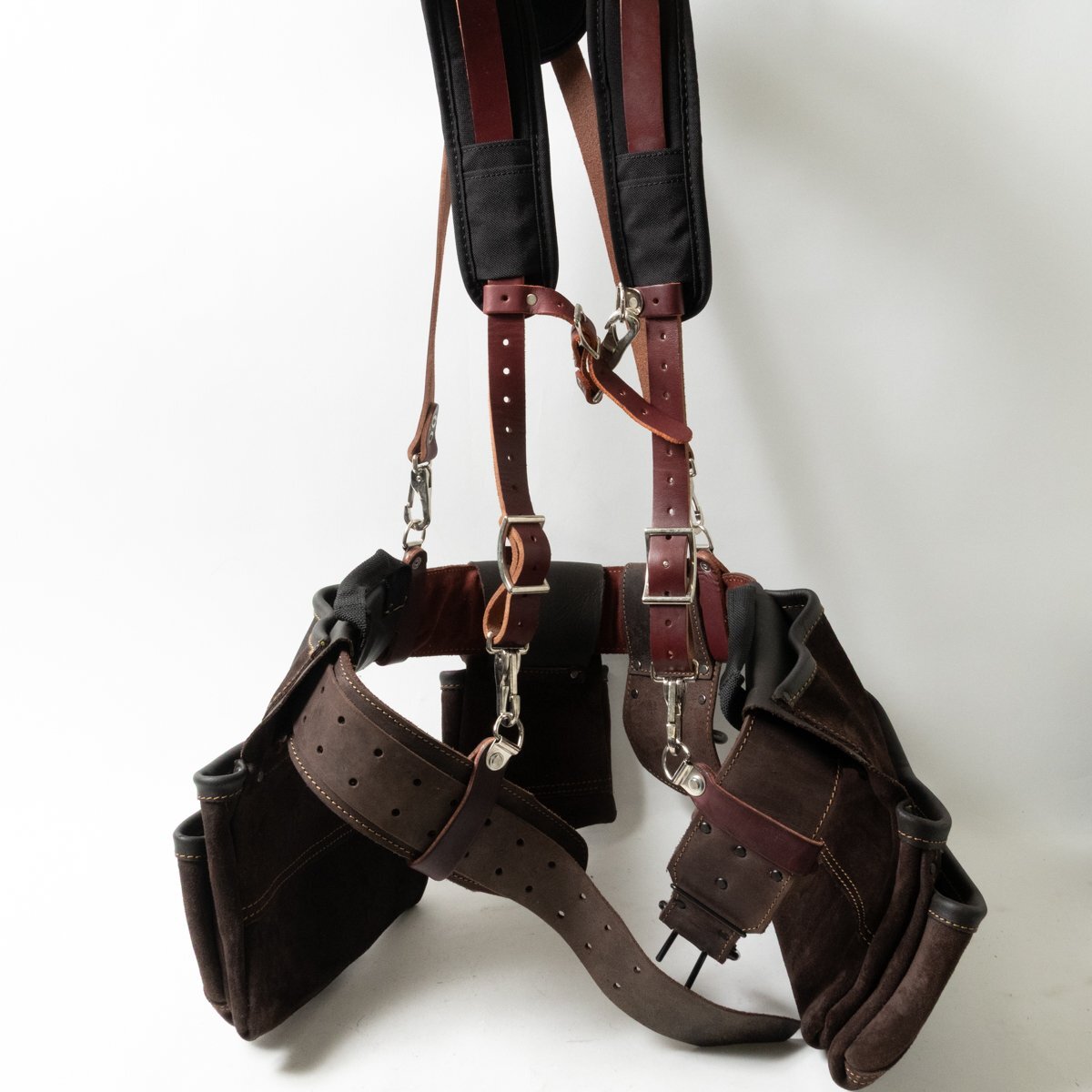 【1円スタート】KUNY'S クニーズ AP-401 腰袋両側ベルト レザー Occidental Leather 5055 ワークサスペンダー セット ブラウン ブラック /【Buyee ...