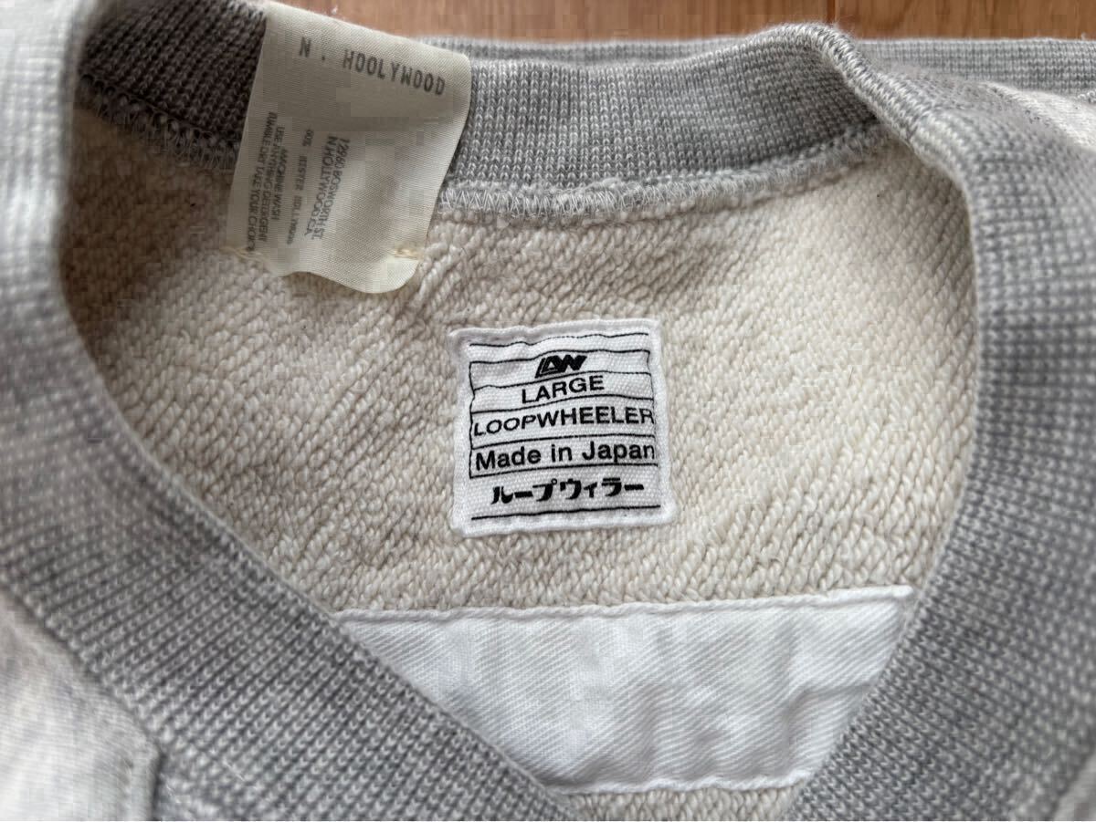 Nハリウッド エヌハリウッド ×LOOPWHEELERループウィラー 別注限定 スウェット グレー Lサイズ NHOOLYWOOD ...