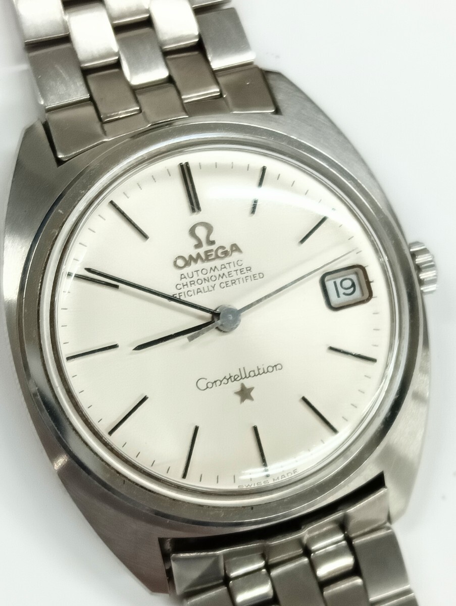 1円スタート OMEGA オメガ constellation chronometer デイト 自動巻き シルバーカラー ラウンド メンズ腕時計 ...