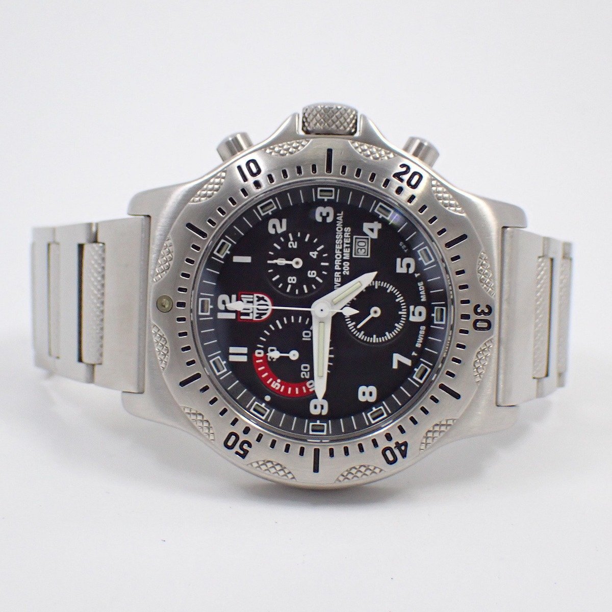 LUMINOX ルミノックス ネイビーシールズ クロノグラフ クォーツ メンズ 腕時計 黒文字盤 純正SSベルト 8100【いおき質店 ...