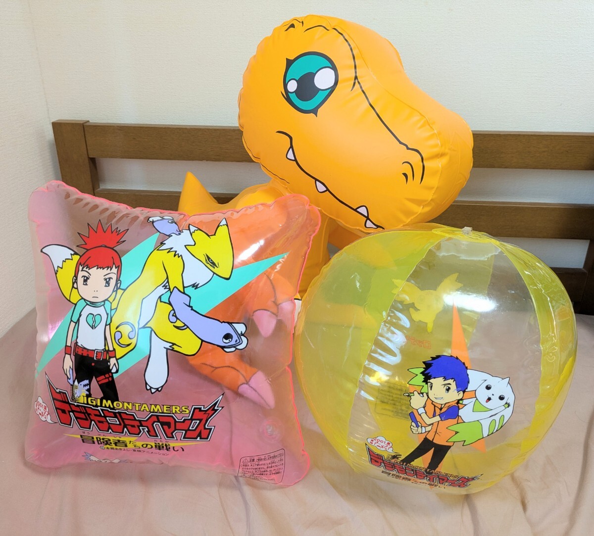 デジモン 空ビ 空気ビニール風船 ビーチボール エアークッション 人形 非売品 ロッテリア Inflatable Digimon Float ...
