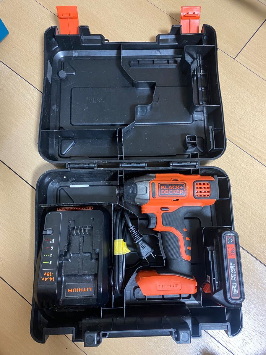 BLACK DECKER ブラックアンドデッカー コードレス インパクトドライバー 18V 1.5Ah BPCI18K バッテリー ケース付 充電器 /【Buyee】 Buyee ...