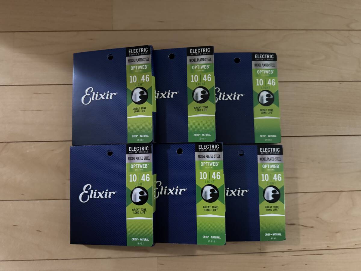 【新品・未使用・未開封】6セット Elixir OPTIWEB 19052 Light 10-46 コーティング エレキ弦（国内正規品 ...