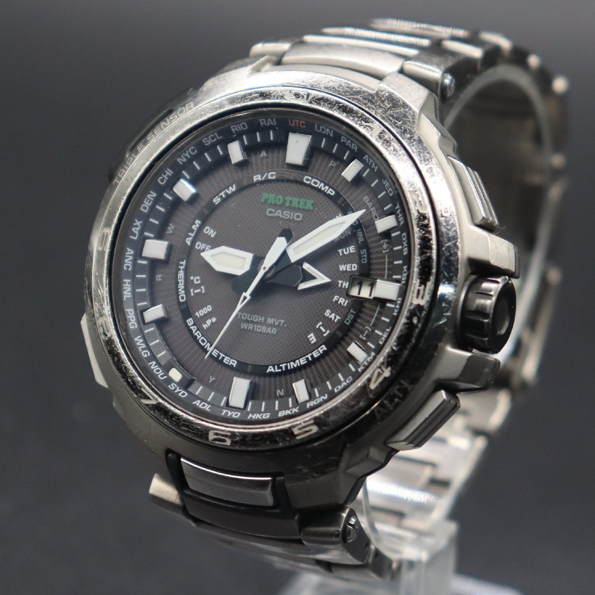 CASIO PRO TREK MANASLU カシオ プロトレック マナスル PRX-7000T 電波ソーラー 4針アナログ チタン製 ...