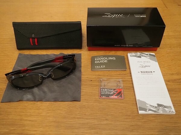美品 Zeque(ZEAL) VERO2nd (ヴェロセカンド）フレーム：BLACK/HALF RED レンズ：TALEX LITE ...