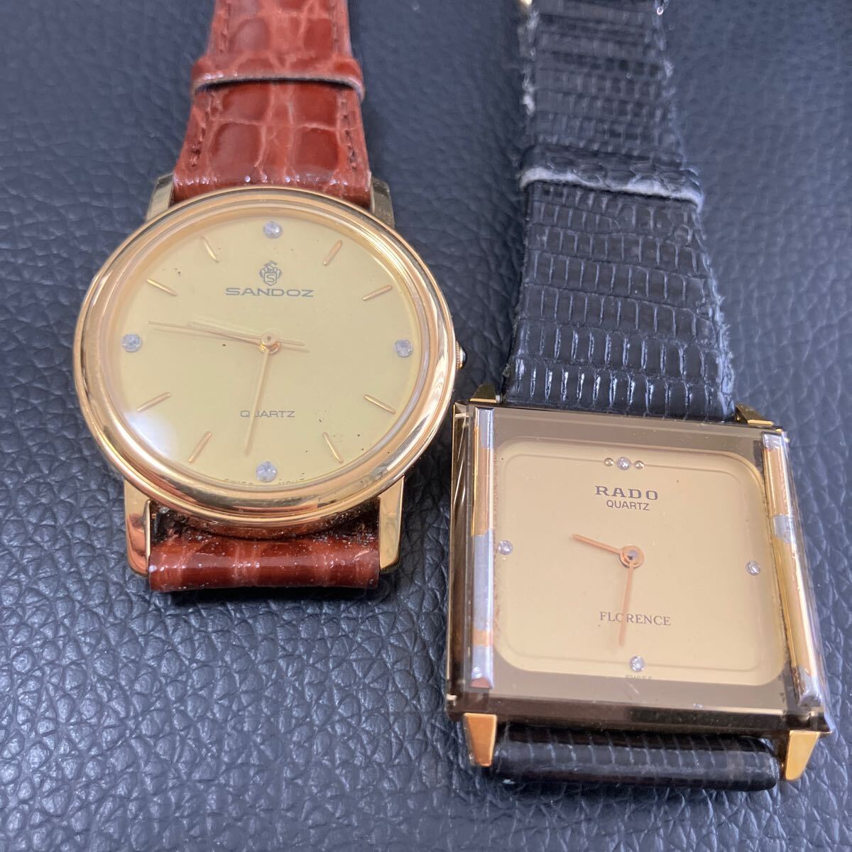 【稼動品】全て石付き RADO/TECHNOS/SANDOZ/AUREOLE/LOMOND スイス腕時計 まとめ売り6点セット クォーツ ...